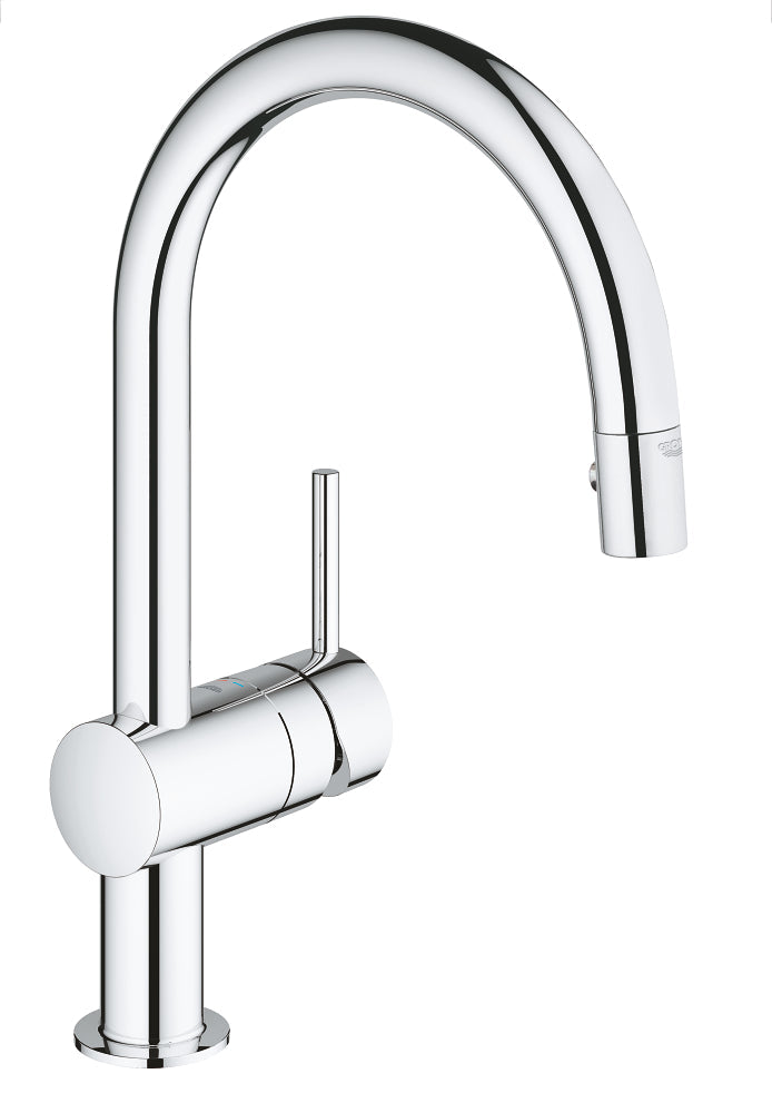 Grohe 31378 Minta Pull-Down High-Arc Kitchen Faucet with 2-Function Lo ...