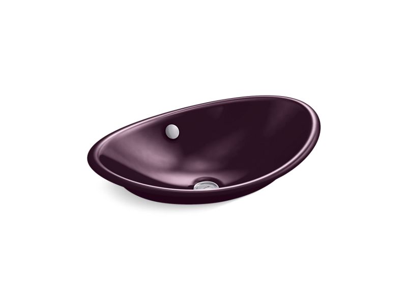 KOHLER K-5403-PL Iron Plains Oval Wading Pool bathroom sink with Black ...